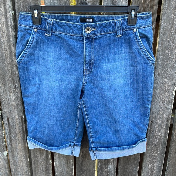 a.n.a | Shorts | Ana Bermuda Jean Short 4 P 14p Cuffed Stretch Denim ...